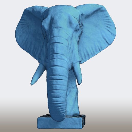 🐘 African Bush Elephant Bust - Majestic Wildlife Wall Sculpture | 3D ...