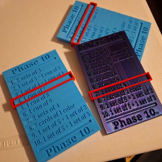🎲 Phase 10 Phase Card with Slider・ STL File for 3D printing・Cults