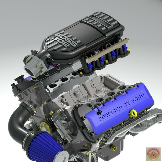 🚙 FORD MUSTANG BOSS 302 - ENGINE・ STL File for 3D printing・Cults