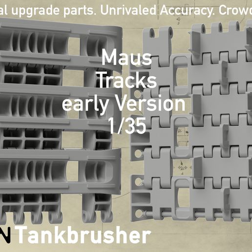 🌆 1/35 Maus - Early style track #352410114・ 3D File for 3D printing・Cults