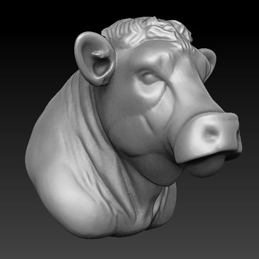 STL file Cow Head 1 🐄 (OBJ)・3D print model to download・Cults