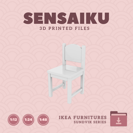 🪑 Miniature Replica SUNDVIK Children's Chair for Miniature Dollhouse ...