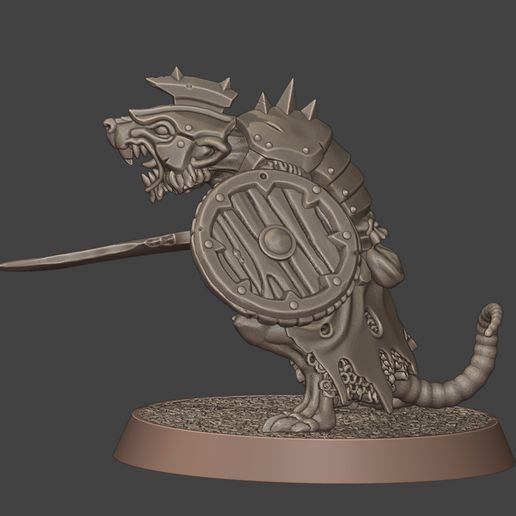 🎲 Fantasy tabletop Rat-Warrior・Free 3D File for 3D printing・Cults