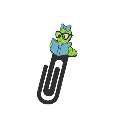 📁 Cute Little Bookworm CLIPMARK STL file 3MF file included・ 3D File for ...