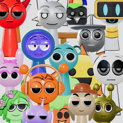 Archivo STL Coleccion Sprunki Smiling Critters 👾 ・Objeto imprimible en ...