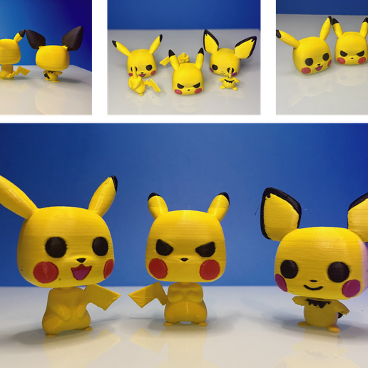 🐉 Pokemon: Pikachu - angry Pikachu - Pichu・Free STL File for 3D ...