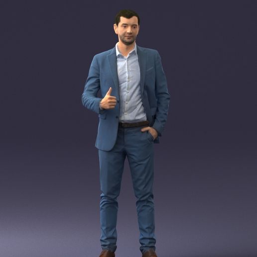 ⬆️ 000122 Confident Businessman Giving a Thumbs Up 0307・ 3D File for 3D printing・Cults
