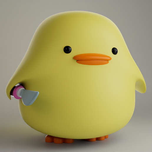 🐔 MEME Chicken with knife・ STL File for 3D printing・Cults