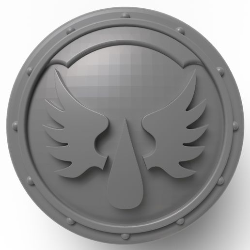 🩸 Blood Angels shield sigmarines round・Free STL File for 3D printing・Cults