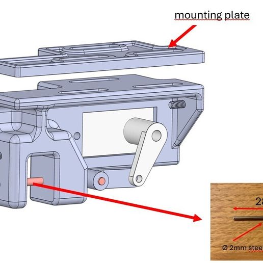 🚁 RC Helicopter Load Hook with Bambi Bucket servo connect・ STL File for ...