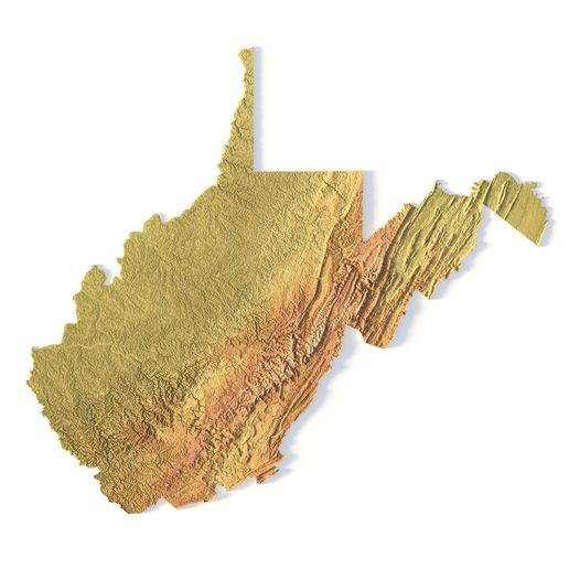 3D file West Virginia Topographic Map – 3D Model for 3D Printing & CNC ...