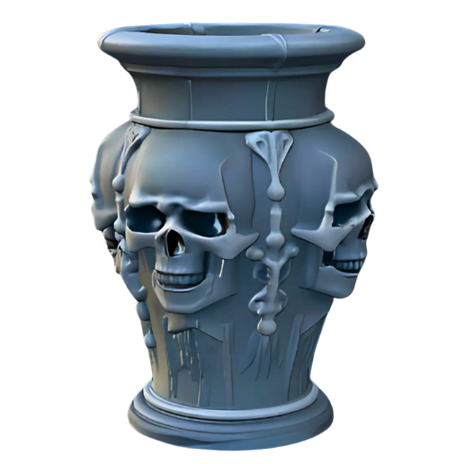 STL file Gothic Skull Relic Vase 💀 ・3D printable design to download・Cults