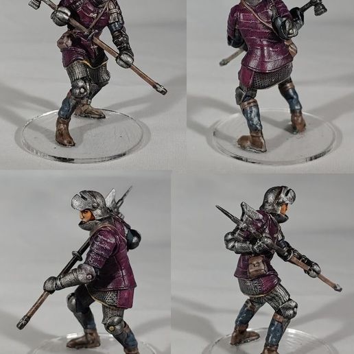 🫡 1-54 - Human Soldier - Halberd・Free STL File for ・Cults