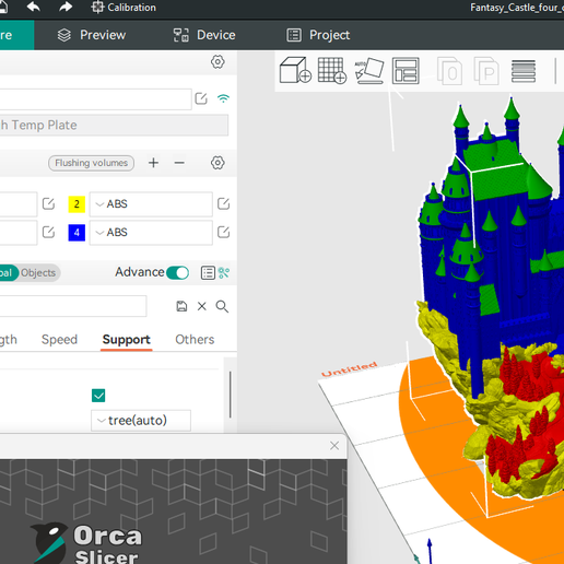 🏰 Fantasy castle 4 colors, 3mf Prusa Bambu or Orca slicers・ 3MF File ...