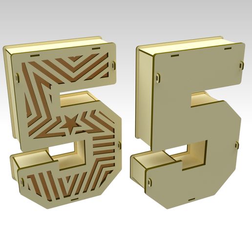 🔢 3D Numbers Gift Box Designs for Laser Cut & CNC Router・ 3D File for ...