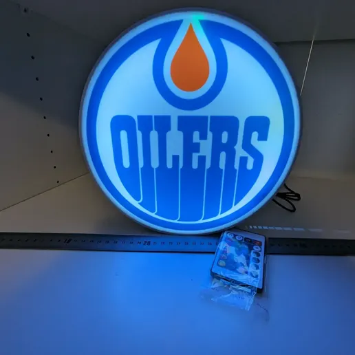 🖼️ Edmonton Oilers Lightbox・ 3MF File for 3D printing・Cults