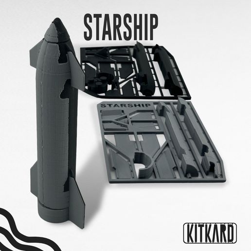 🚀 Starship Rocket kit card・Free STL File for 3D printing・Cults