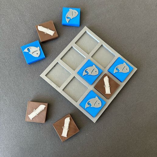 🐠 Tic tac toe Angler Fish Games Edition・ STL File for 3D printing・Cults