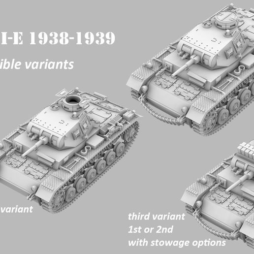🦸 Panzer III E 1938・ STL File for 3D printing・Cults