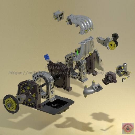 🚗 MAZDA RX7 13B WANKEL - ROTARY ENGINE・ STL File for 3D printing・Cults