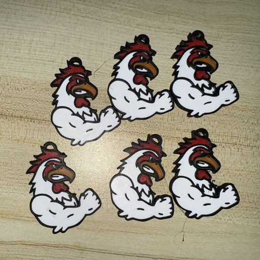3D printable 5 Angry Rooster Keychains • made with Bambu Lab A1・Cults