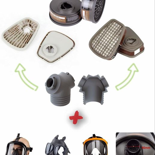 🩻 Adapter for full-face masks・ STL File for 3D printing・Cults