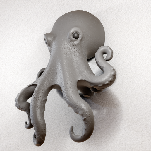 🐙 octopus head wall mount・ STL File for 3D printing・Cults
