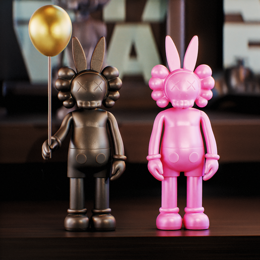 STL file "Kaws rabbit" and "Kaws rabbit with balloon" Unique design ...