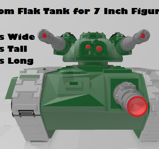 🪖 Custom Flak Tank for 7 Inch Space Marines・Free STL File for ・Cults