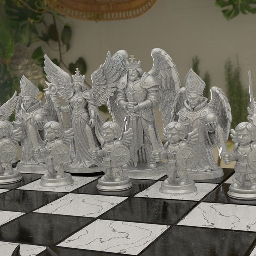 ♟️ Angels vs Demons Chess Pieces – 3D Printable STL Files – Digital ...