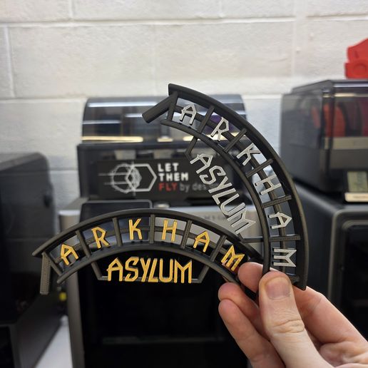 🧸 Arkham Asylum Gate Sign・ STL File for 3D printing・Cults
