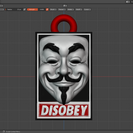 🗝️ Disobey - Keyring・ 3D File for 3D printing・Cults