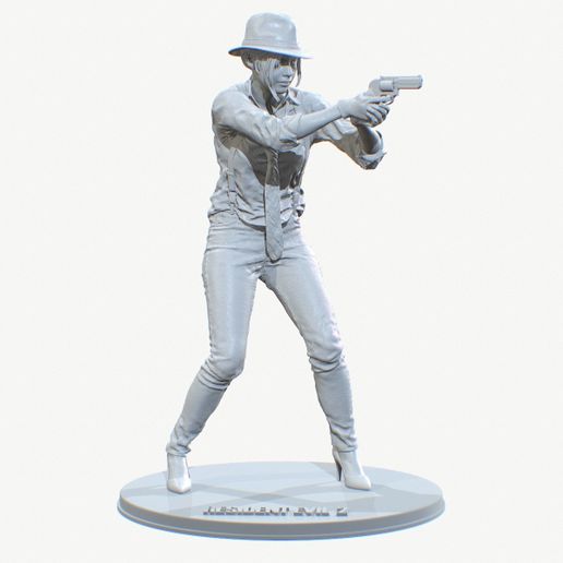 👾 Claire Redfield Noir - RE2 Remake Aiming Pose 3D Printable Statue ...