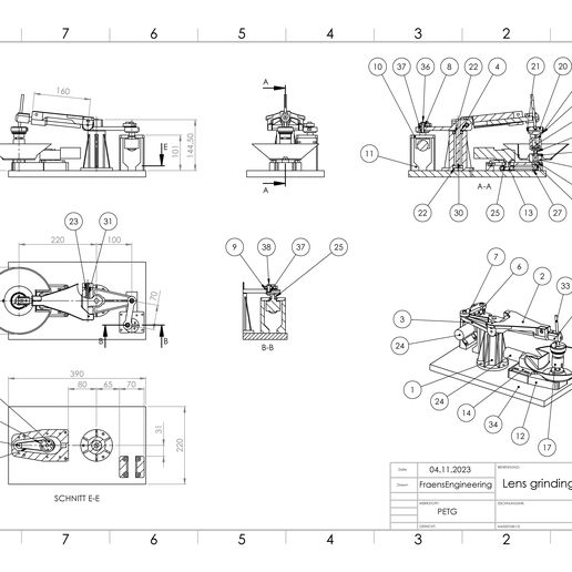 🔭 3D printed optical lens grinding and polishing machine・ 3D File for ...