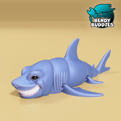3D file Sharkmin Cool Shark / Water Predator Articulated / Print-in ...