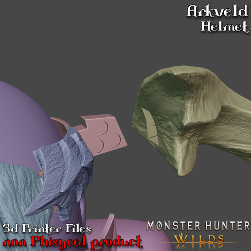 🪖 Arkveld Cosplay Helmet Monster Hunter Wilds・ 3D File for 3D printing ...