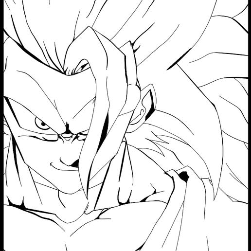 goku ss3 coloring pages