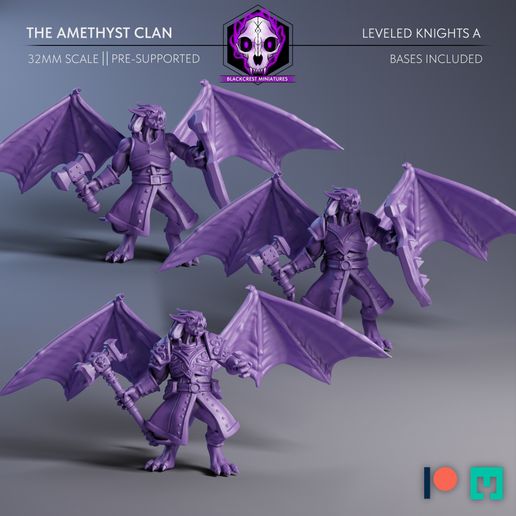 🎲 The Amythyst Clan | Adventurers・ 3D File for 3D printing・Cults
