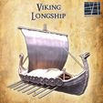 🎲 Viking Longship 28 mm Tabletop Terrain・ STL File for ・Cults