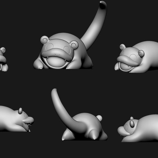 🐉 Pokemon - Slowpoke with 2 poses・ STL File for ・Cults