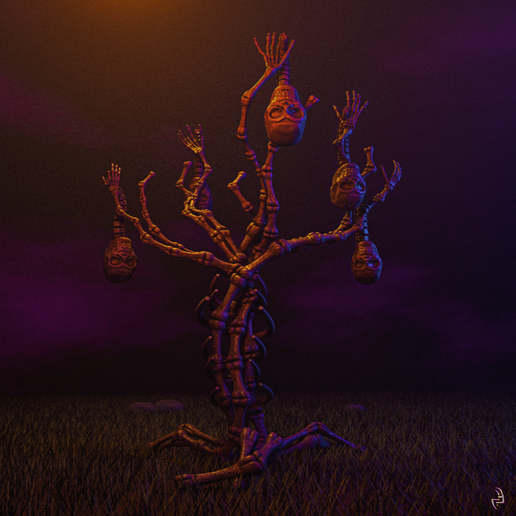 🦴 Bone Tree - Halloween Sculpture・Free STL File for 3D printing・Cults