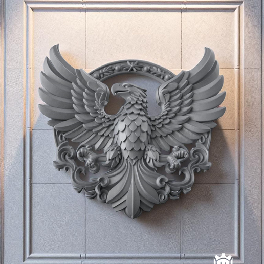 🦅 Heraldic Eagle Emblem Ornamental 3D Printable Wall Crest・ STL File ...