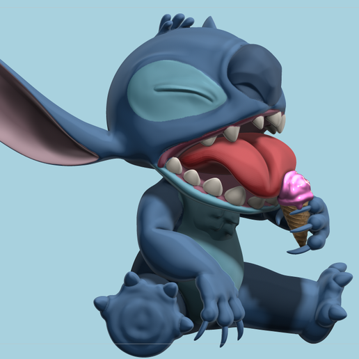 🧊 Stitch - con helado・Archivo STL para Impresión 3D・Cults