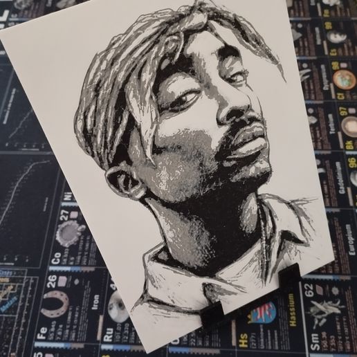 STL file Tupac Shakur illustration 🎨 ・3D printer design to download・Cults