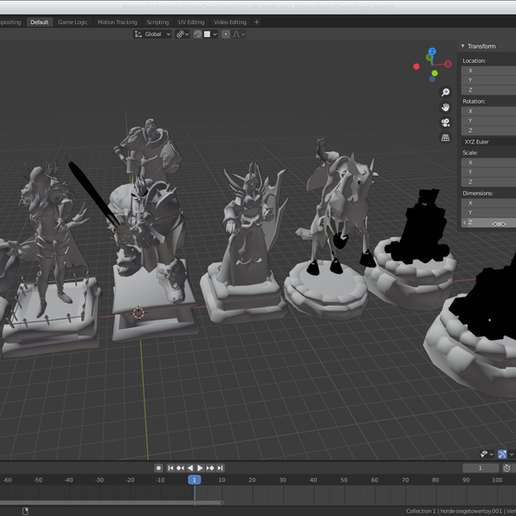 🗺️ World of Warcraft WoW Chess Set Pieces - WMV models・Free 3D File for ・Cults