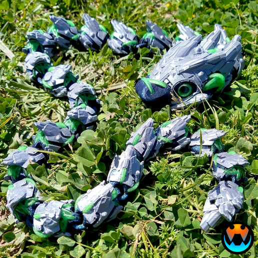 🐍 Cyborg Snake, Print In Place, Basilisk, Boa, Python, Articulating ...