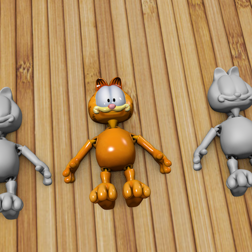 🗝️ Flexi Keychain - Garfield・Free 3D File for 3D printing・Cults