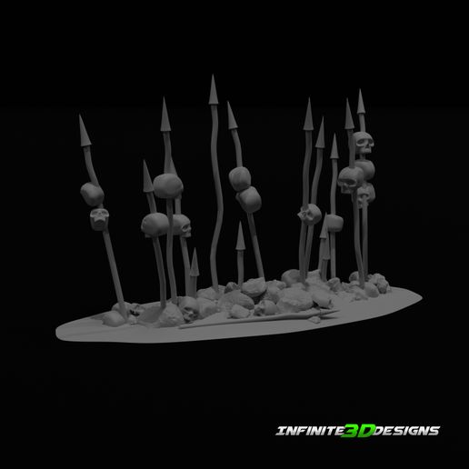 STL-Datei Skulls on spikes 3d modell terrain wargames 🚗 ・3D-druckbare ...
