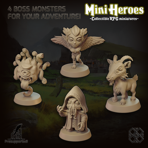 🐐 Mini Heroes - Collectible RPG Miniatures (Harpy, Observer, Demon Goat ...