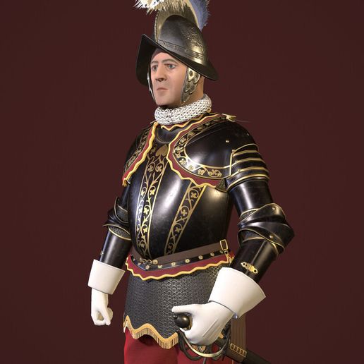 💂 Pack of 15cm high Pontifical Swiss Guard figurines・Free 3D File for ...